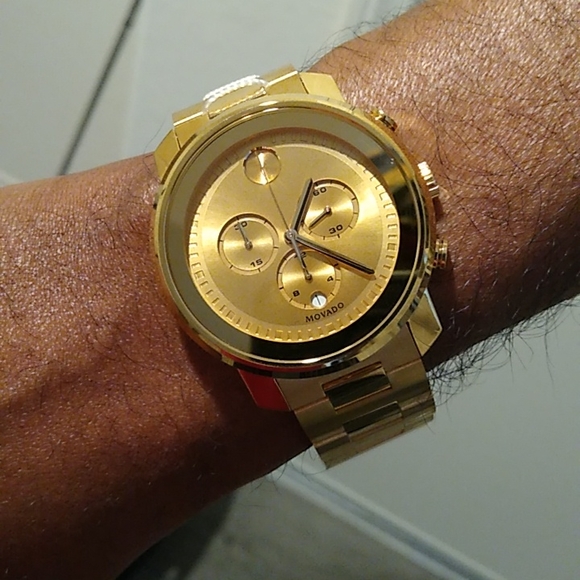 Movado | Accessories | Authentic Mens Movado Bold Gold Chronograph ...